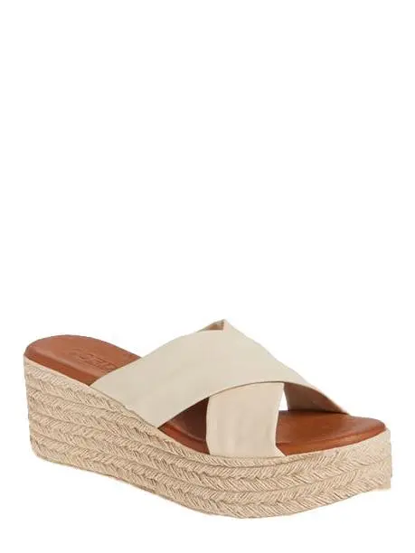 Cordani Bella Espadrille Wedge Sandal - Beige Leather