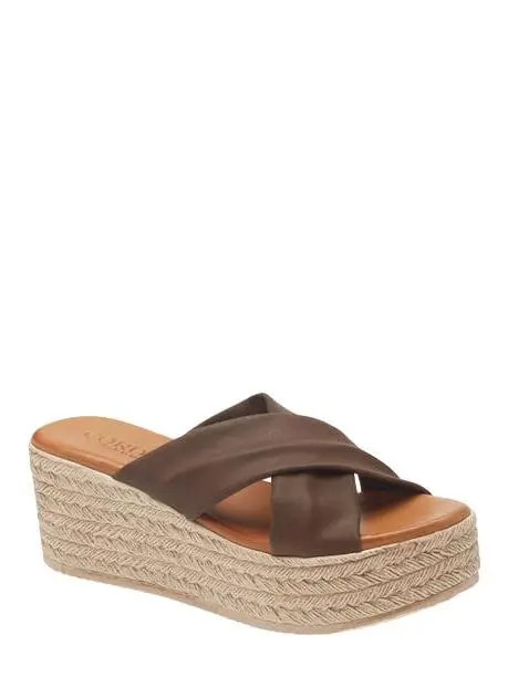 Cordani Bella Espadrille Wedge Sandal - Brown Leather