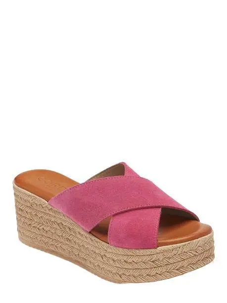 Cordani Bella Espadrille Wedge Sandal - Fucshia Suede