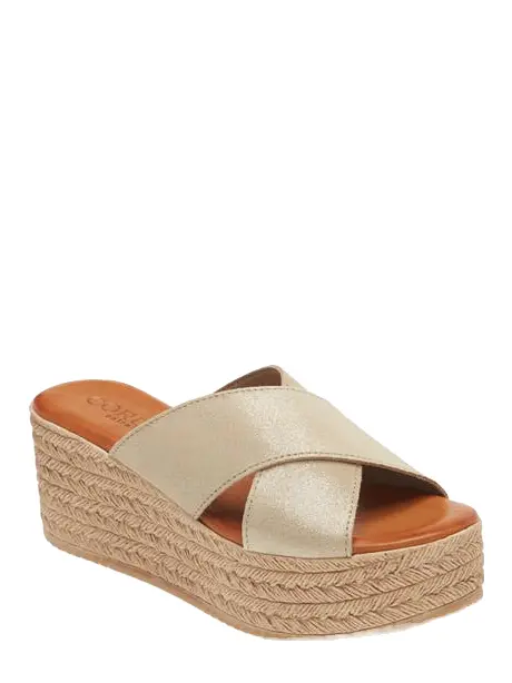 Cordani Bella Espadrille Wedge Sandal - Soft Gold Suede