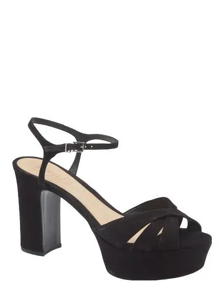Schutz Keefa Platform Sandal - Black Nubuck Leather