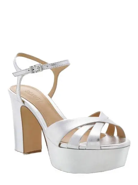 Schutz Keefa Platform Sandal - Prata