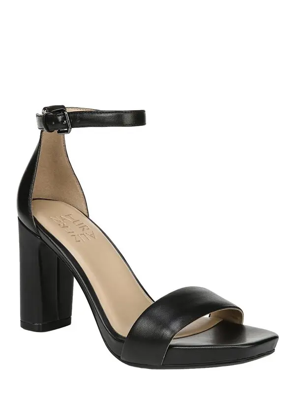 Naturalizer Joy Ankle Strap Sandal - Black Leather