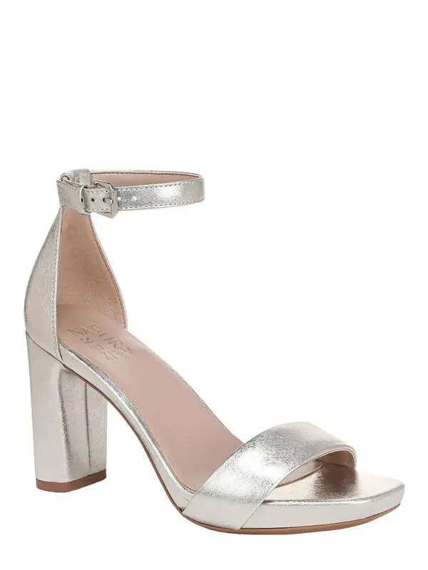 Naturalizer Joy Ankle Strap Sandal - Silver Sand