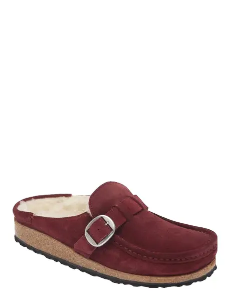 BIRKENSTOCK Buckley Genuine Shearling Mule - Maroon/natural