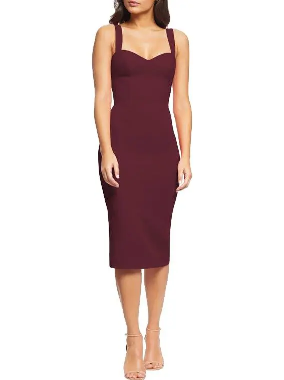 Dress The Population Nicole Sweetheart Neck Cocktail Dress - Burgundy