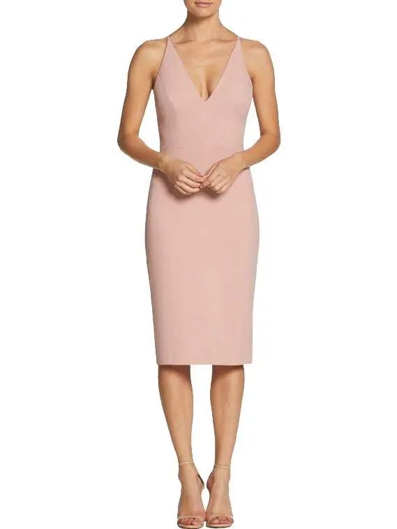 Dress The Population Lyla Crepe Cocktail Dress - Blush