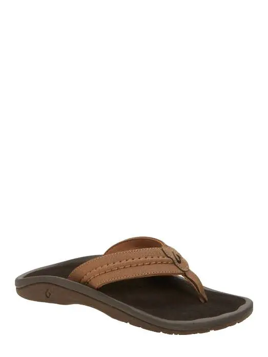 Olukai Hokua Flip Flop - Rock/black