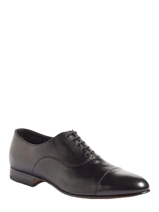 Santoni Darian Cap Toe Oxford - Black