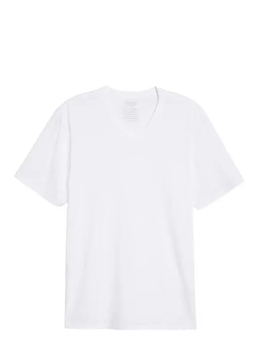 Vince Pima Cotton Slim Fit V-neck T-shirt - Optic White