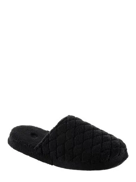 Acorn Quilted Spa Slide Slipper - Black