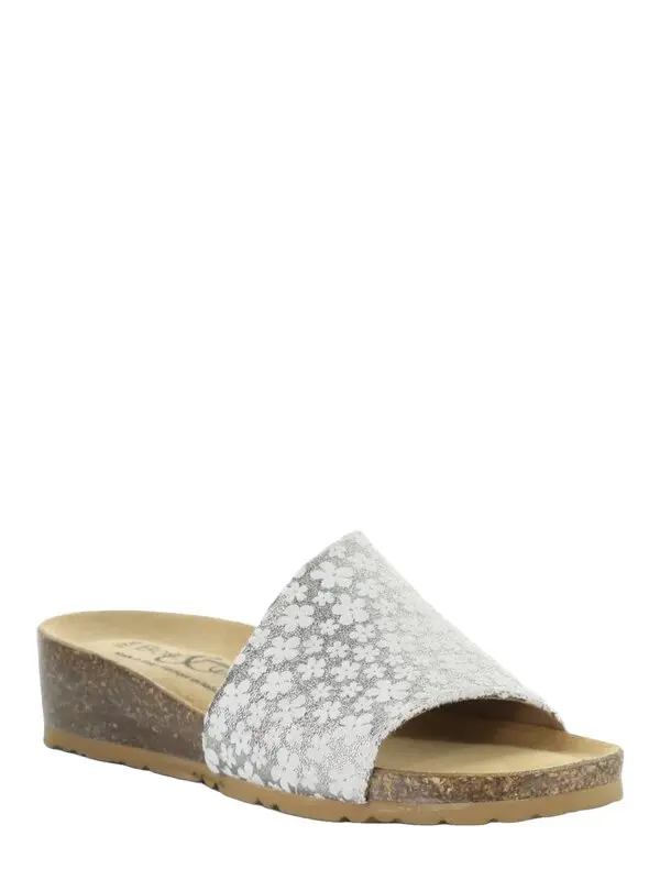 BOS. & CO. Lux Slide Sandal - Silver/white