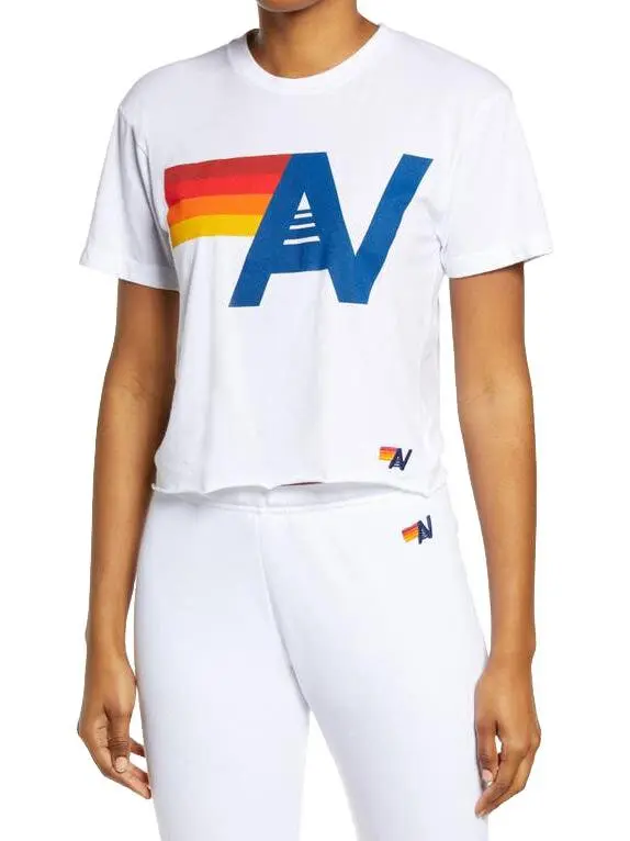 Aviator Nation Logo Boyfriend Tee - White