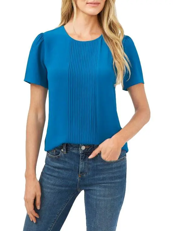 CECE DUPRAZ Pleat Front Top - Blue Sky