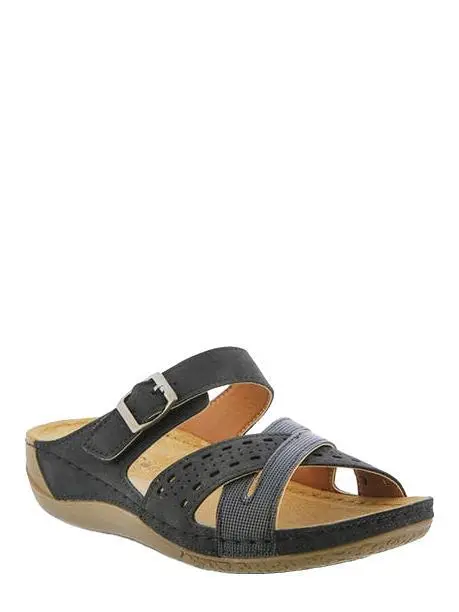 SPRING STEP SHOES Denia Slide Sandal - Black