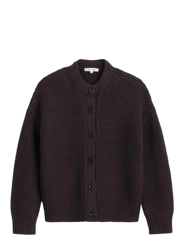 ALEX MILL Chunky Cotton Cardigan - Asphalt Grey