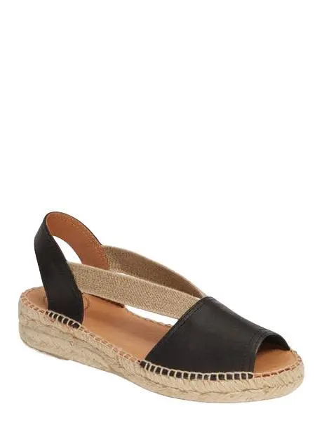 TONI PONS Etna Espadrille Sandal - Black Leather
