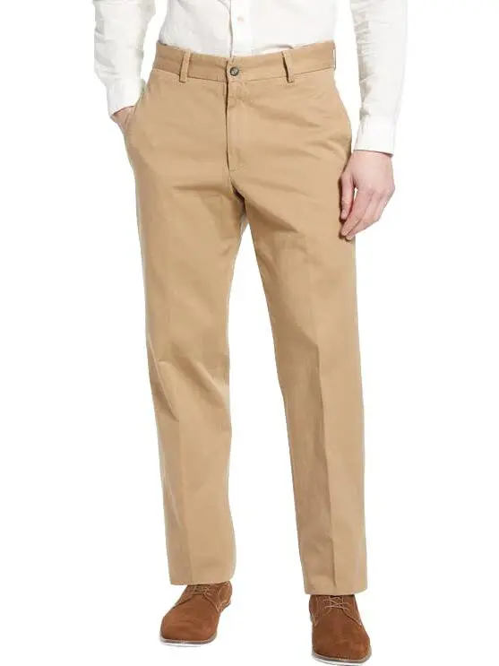 Berle Charleston Khakis Flat Front Chino Pants - British Tan