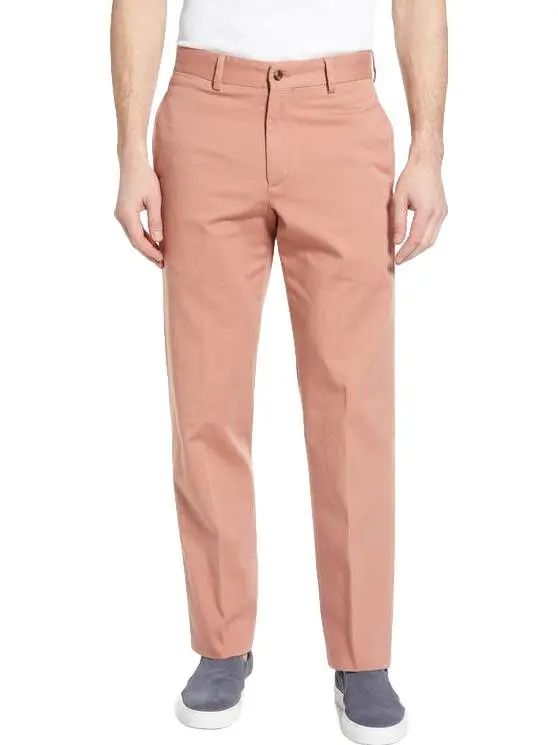 Berle Charleston Khakis Flat Front Chino Pants - Charleston Brick
