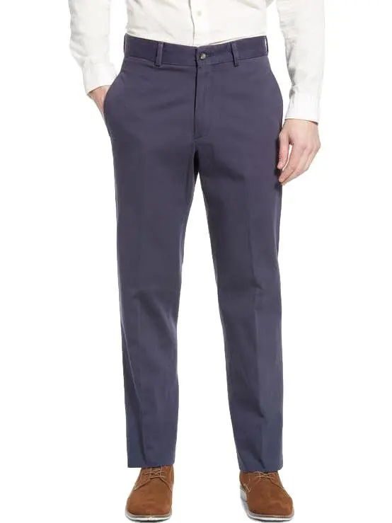 Berle Charleston Khakis Flat Front Chino Pants - Navy