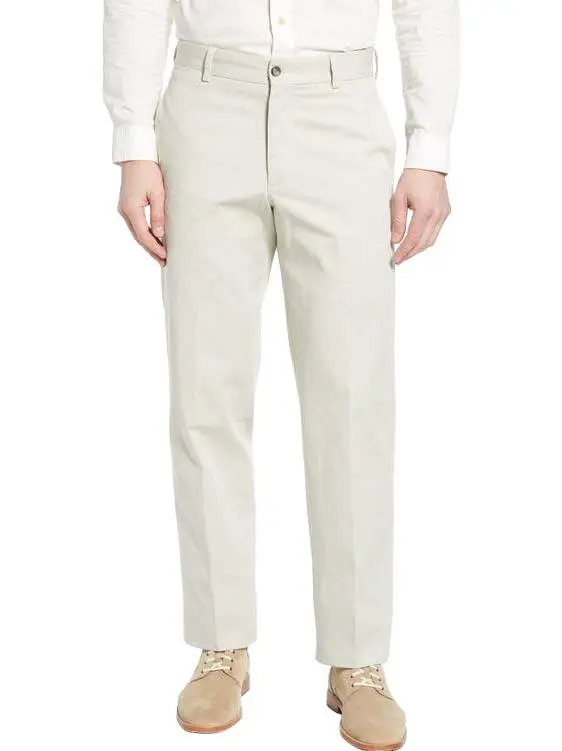 Berle Charleston Khakis Flat Front Chino Pants - Stone