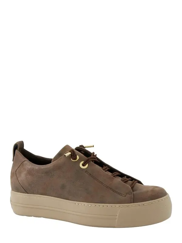 Paul Green Faye Leather Sneakers - Earth Glossy Antic