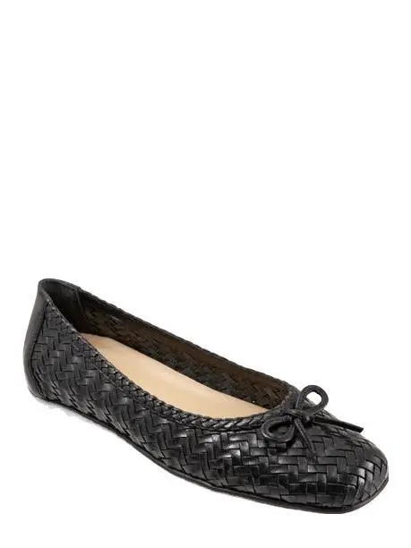 Trotters Gillian Flat - Black Leather