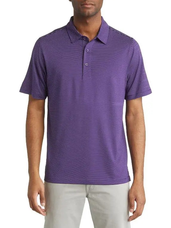 Cutter & Buck Forge Drytec Pencil Stripe Performance Polo - College Purple