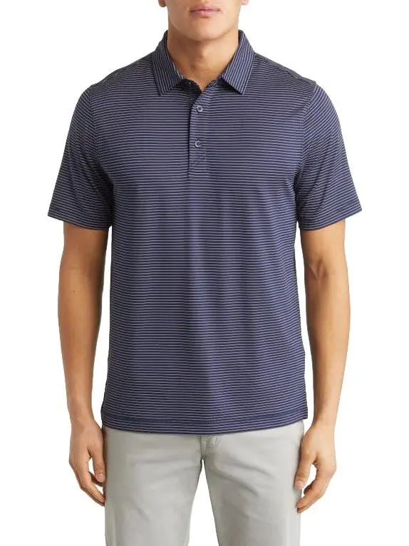 Cutter & Buck Forge Drytec Pencil Stripe Performance Polo - Liberty Navy