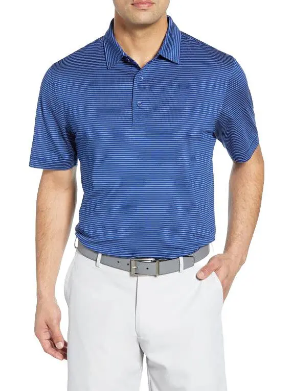 Cutter & Buck Forge Drytec Pencil Stripe Performance Polo - Tour Blue
