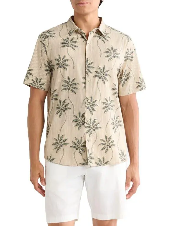 ROARK Bless Up Short Sleeve Button-up Shirt - Fossil Print