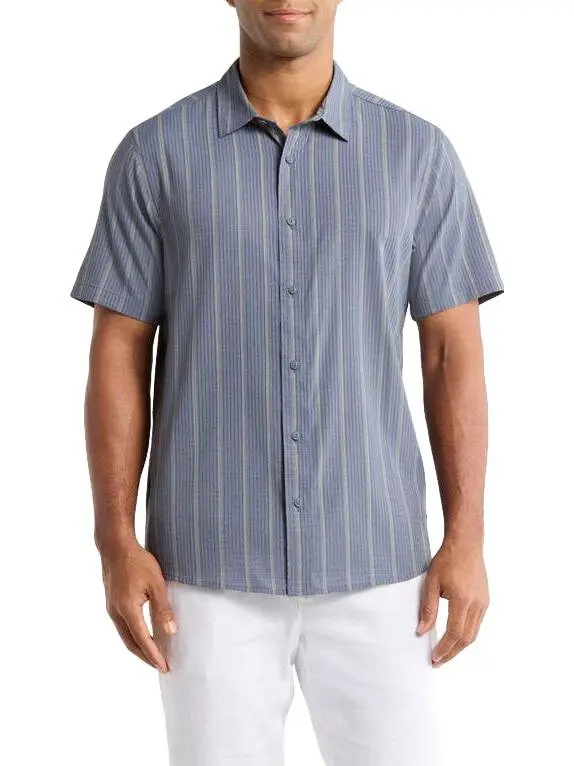 ROARK Bless Up Short Sleeve Button-up Shirt - Neptune