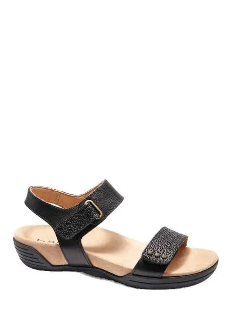 HALSA FOOTWEAR Dominica Sandal - Black Embossed