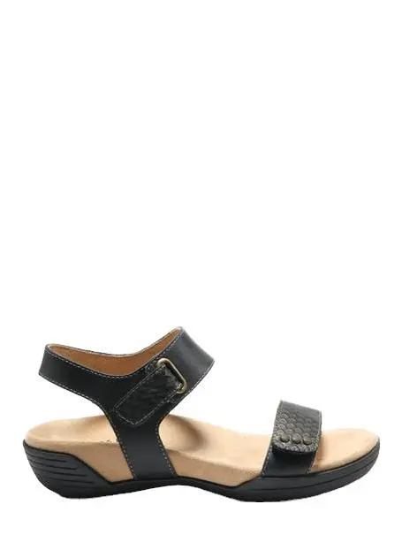 HALSA FOOTWEAR Dominica Sandal - Black Leather