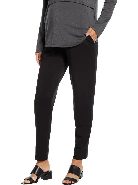 ANGEL MATERNITY Ponte Knit Maternity Trousers - Black