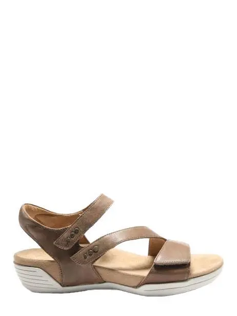 HALSA FOOTWEAR Denia Ankle Strap Sandal - Taupe Leather