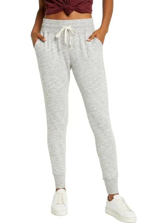 Zella High Waist Pocket Slim Joggers - Grey Light Heather