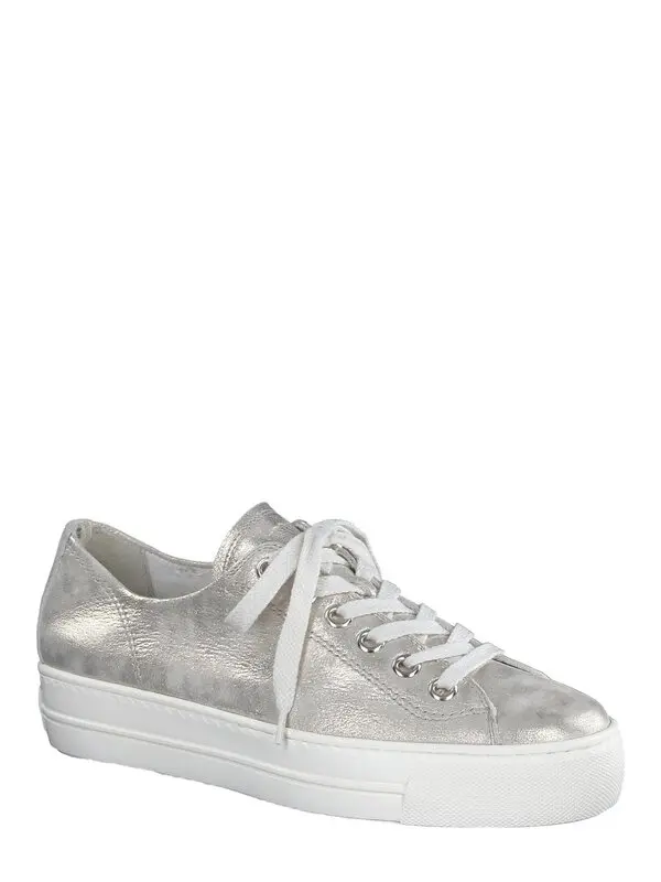 Paul Green Bixby Platform Sneakers - Mineral Metallic Antic