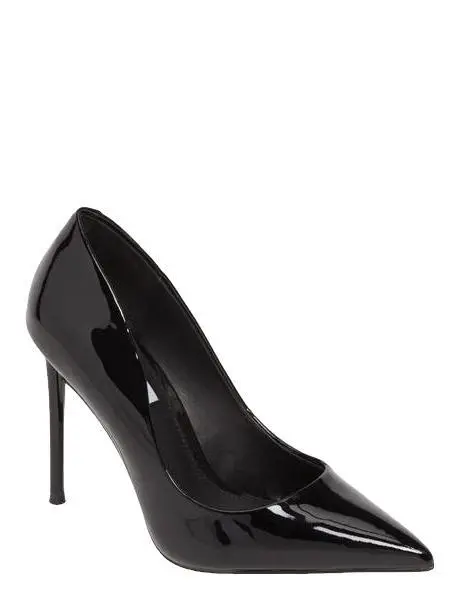 Steve Madden Vala Pointed Toe Pump - Black Patent