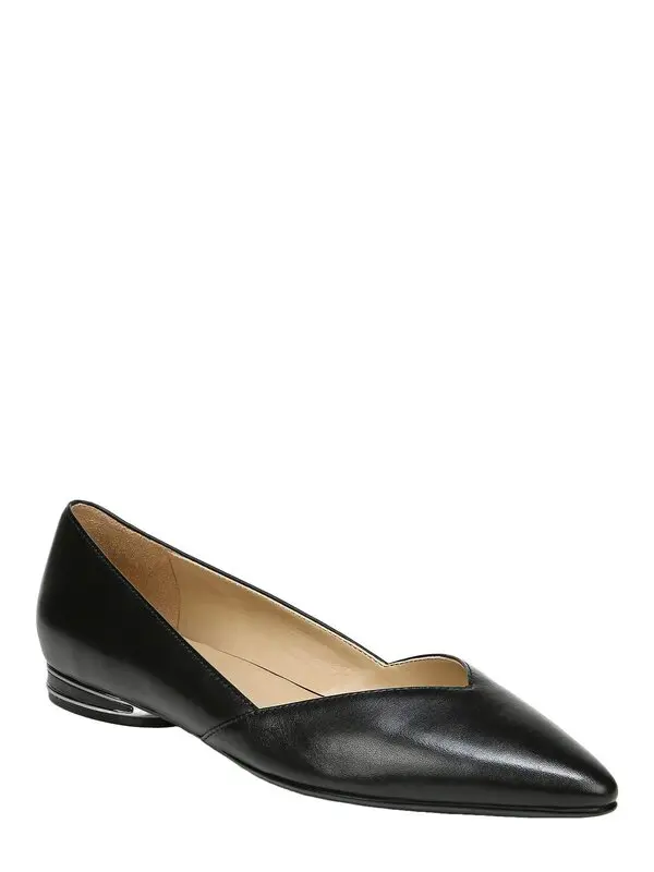 Naturalizer Havana Pointed Toe Flat - Black Leather
