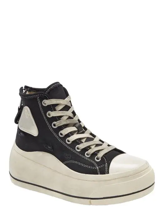 R13 Platform High-top Sneakers - Black
