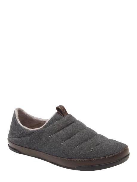 Olukai Mahana Convertible Quilted Slipper - Dark Shadow Fabric