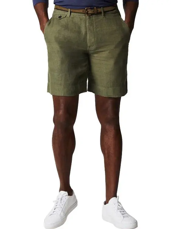 Billy Reid Moore Linen Shorts - Olive