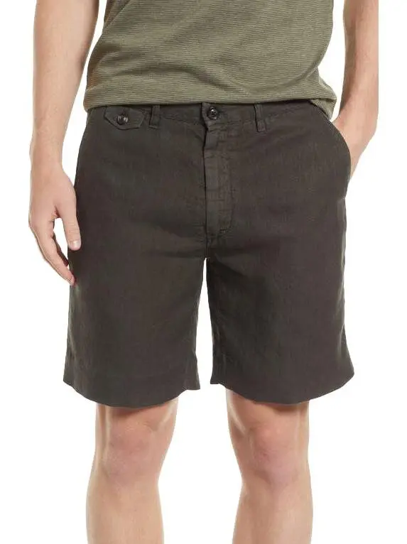Billy Reid Moore Linen Shorts - Steel Grey