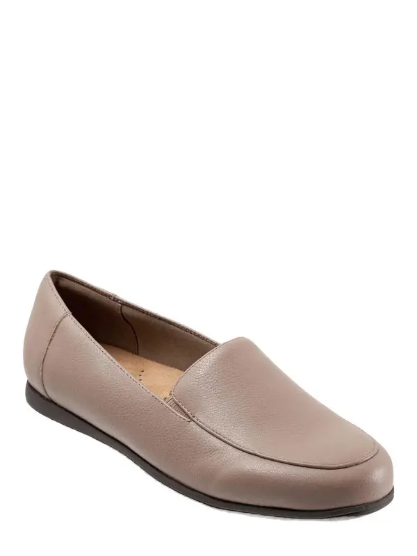Trotters Deanna Flat Loafer - Dark Taupe Leather
