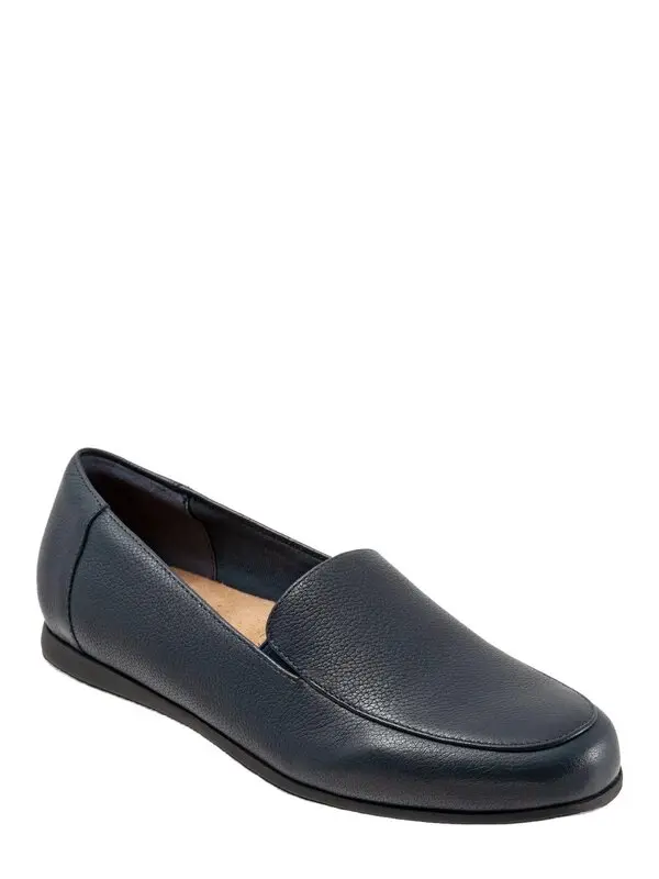 Trotters Deanna Flat Loafer - Navy Leather