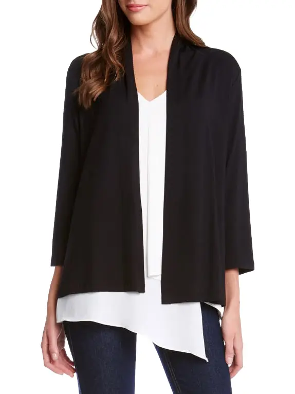 Karen Kane Molly Open Jersey Cardigan - Black