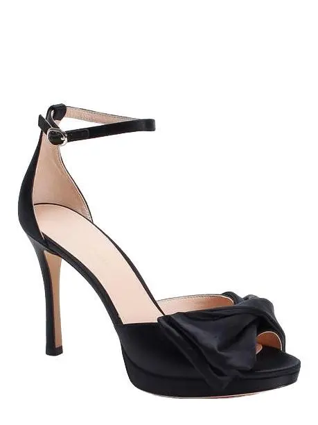 Kate Spade New York Bow Ankle Strap Sandal - Black Fabric