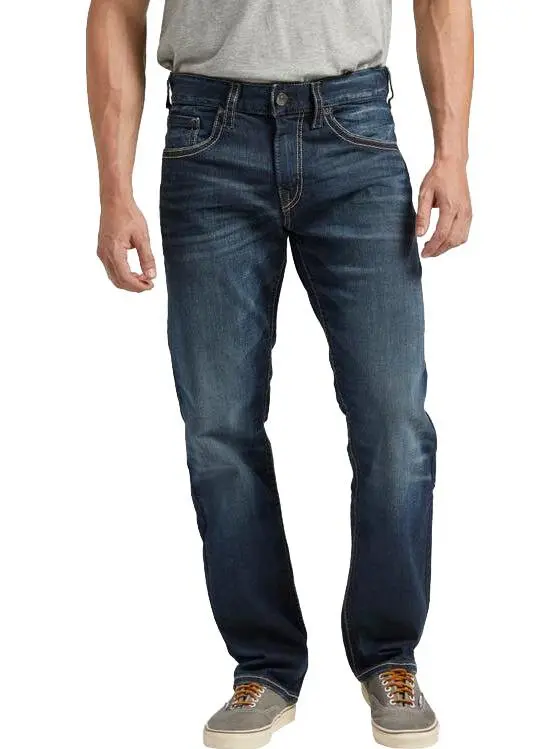SILVER JEANS CO. Eddie Relaxed Fit Straight Leg Jeans - Indigo