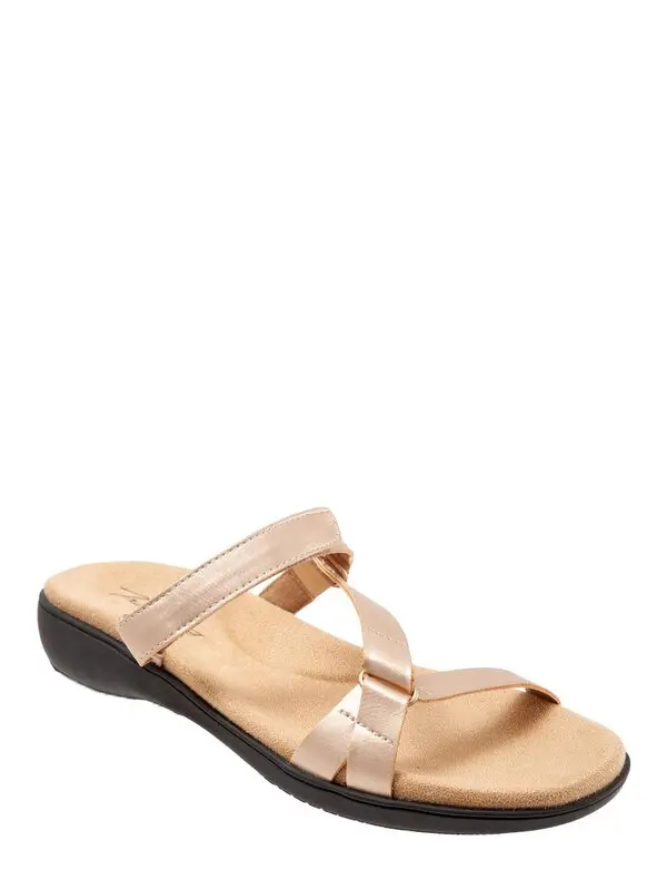 Trotters Raja Slide Sandal - Champaign Metallic